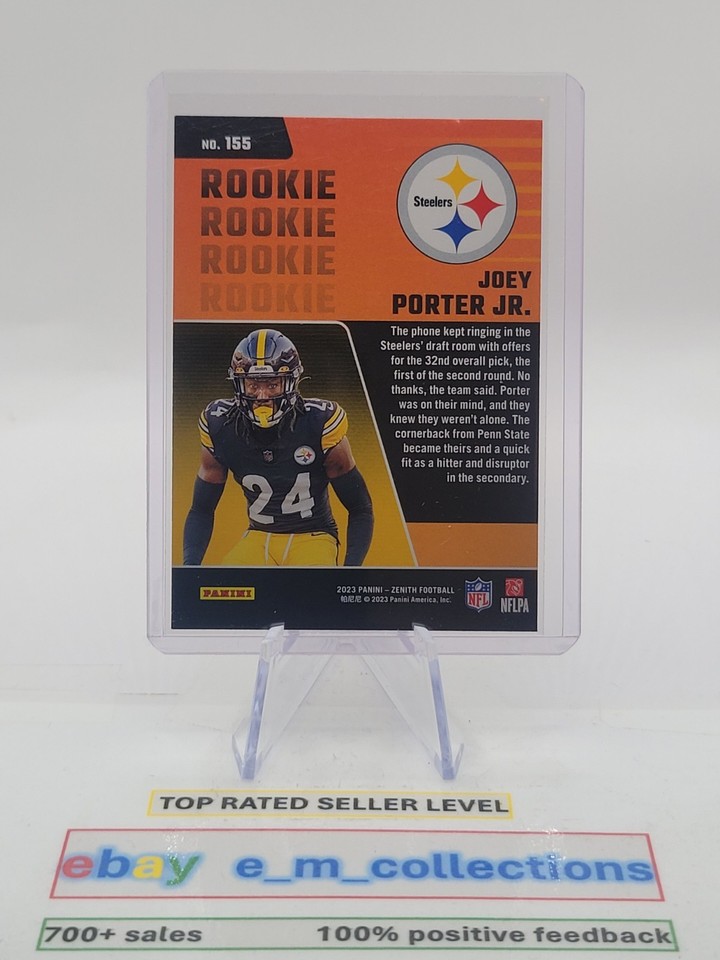 JOEY PORTER JR 2023 Panini Zenith ROOKIE Card #155 Pittsburgh Steelers ...