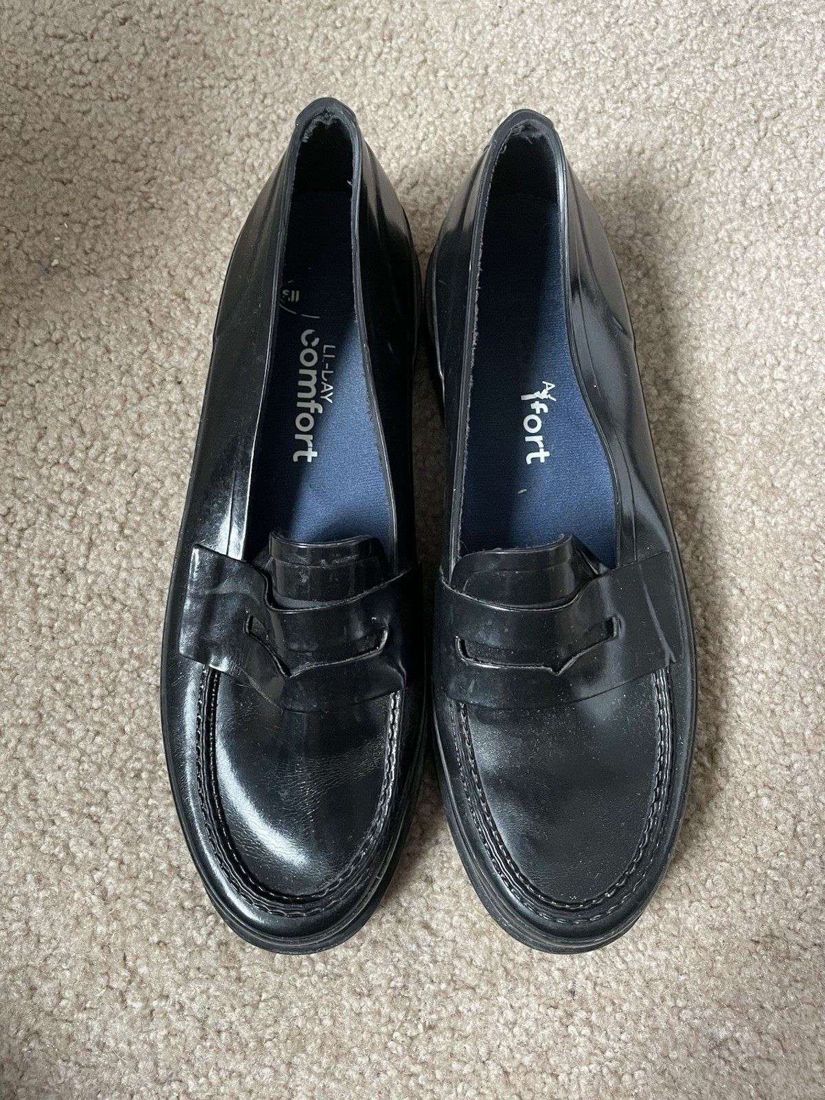 Hunter - Men’s Rubber Penny Loafers 7 Black - Gem