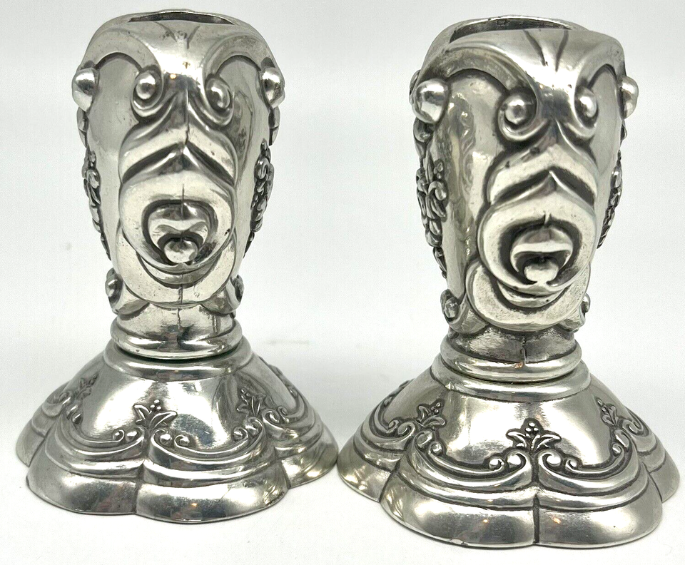 2 Brighton Taper Candle Stick Holders "Primrose" Heart Shaped w/Roses 3 ...