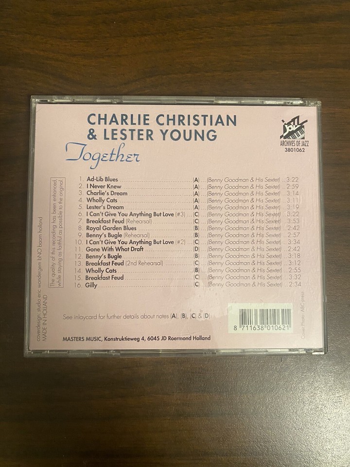 Charlie Christian & Lester Young Together Cd | eBay