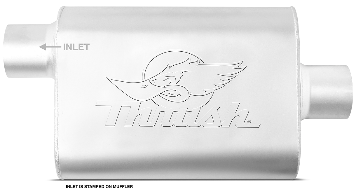 17655 THRUSH Welded Two Chamber Muffler 19" Overall Length Oval Body 2 ...