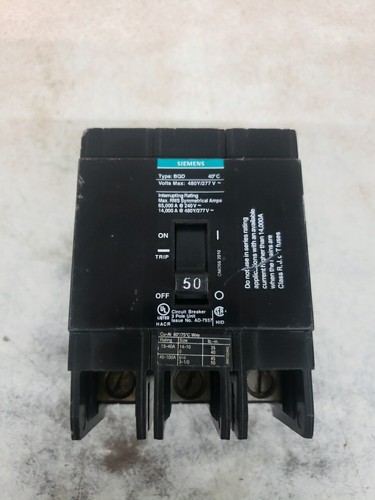 SIEMENS BQD350 50 AMP CIRCUIT BREAKER 480Y/277 VAC 3 POLE | eBay