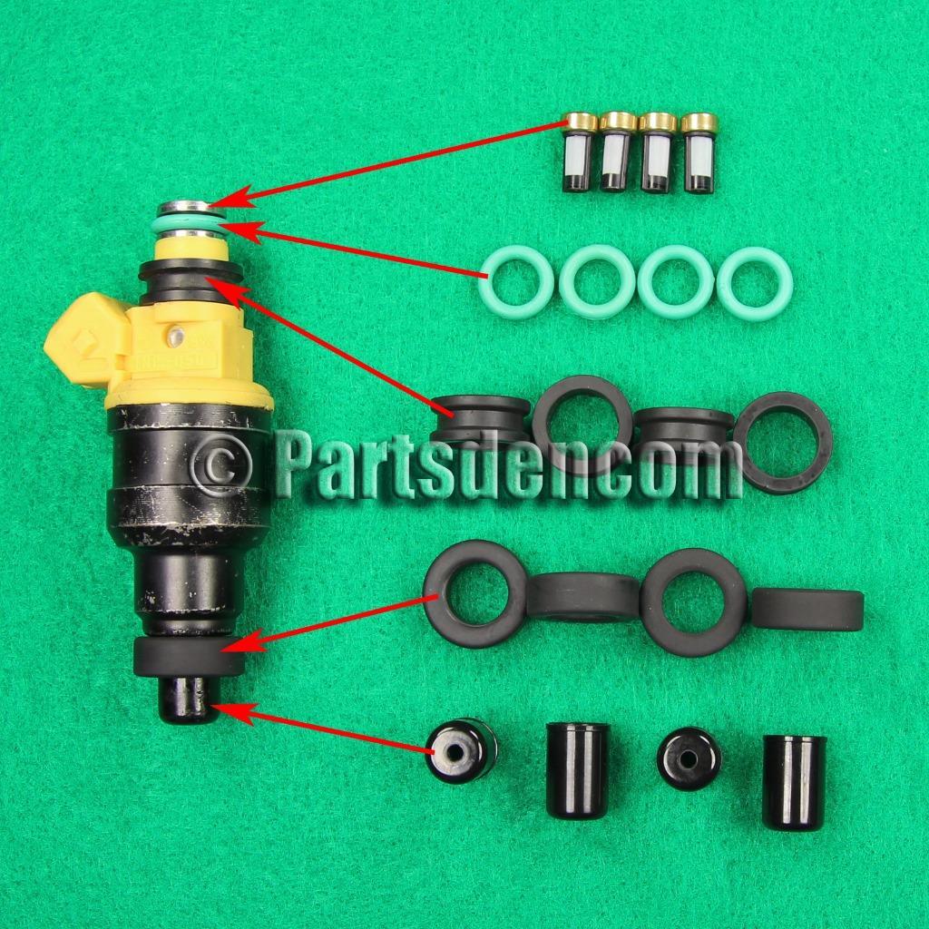 FUEL INJECTOR SERVICE KIT FITS HYUNDAI EXCEL X2 G4DJ 1.5L 4 CYL 89-94 ...