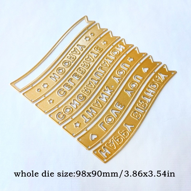 Warm Sentiments Banner Strip Metal Cutting Dies Scrapbooking Card ...