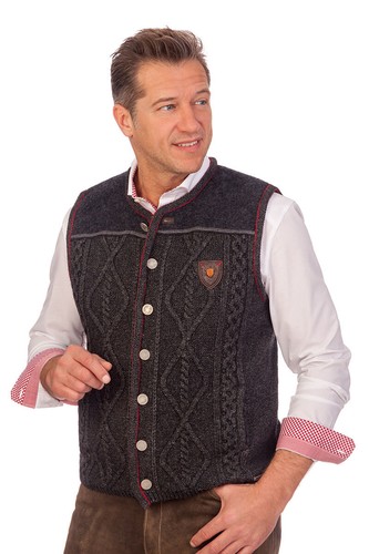 Spieth & Wensky Trachten Herren Strick Weste Durban grau Wiesn Strickweste Wolle | eBay.de