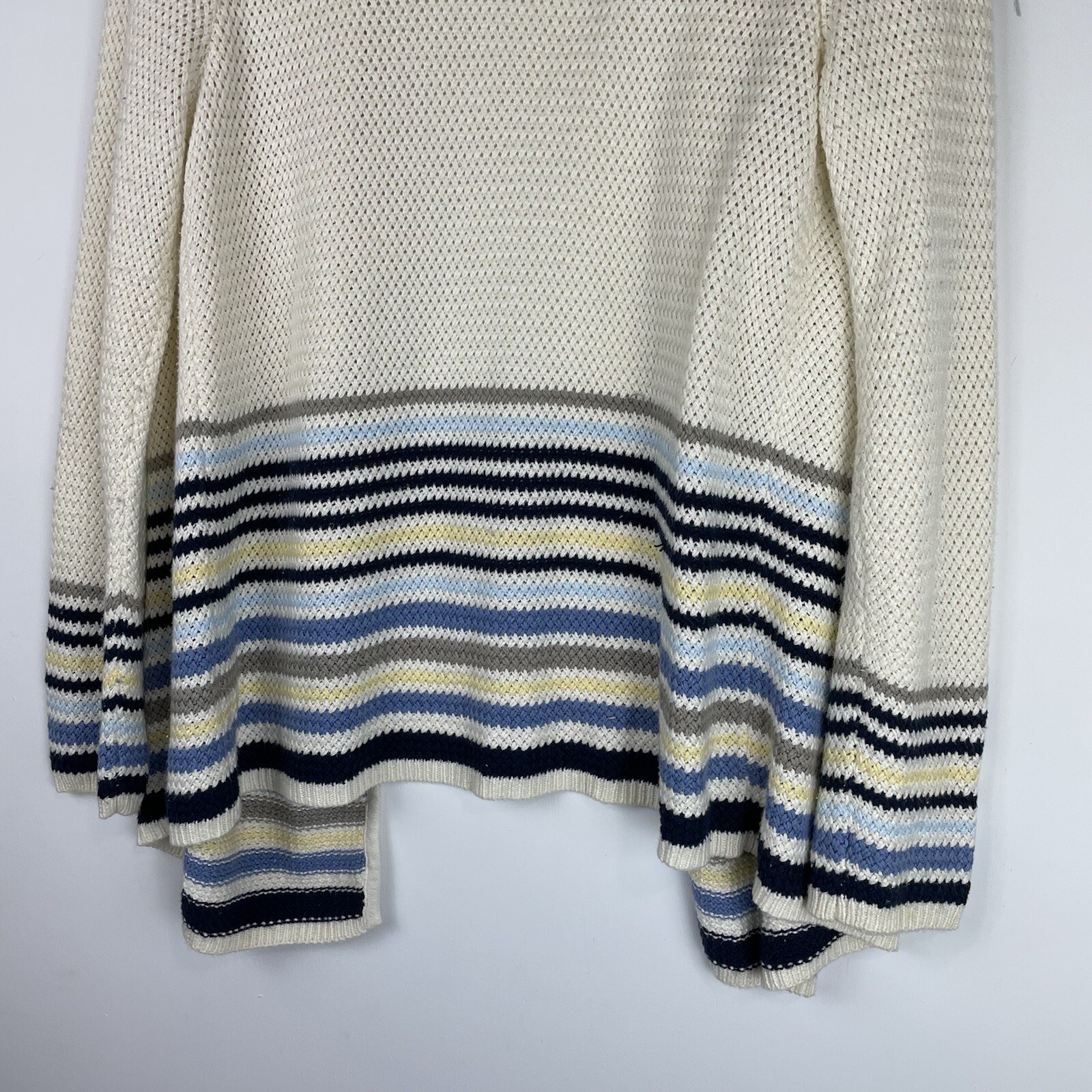 J. Jill Ivory Knit Cardigan Sweater Waterfall Front S… - Gem