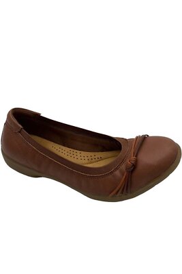 Clarks Collection Leather Ballet Flats Meadow Rae Tan Leather | eBay
