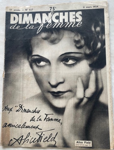 LES DIMANCHES DE LA FEMME n° 627 du 11 Mars 1934 Mode Couture Cinéma ...