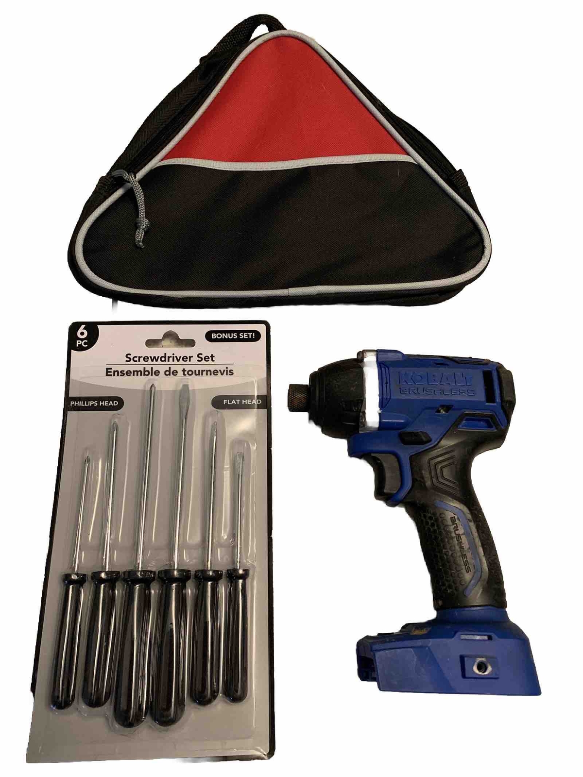 Kobalt 24 volt Impact Driver Brushless 1/4 inch (324B-03) + Bag + 6 ...