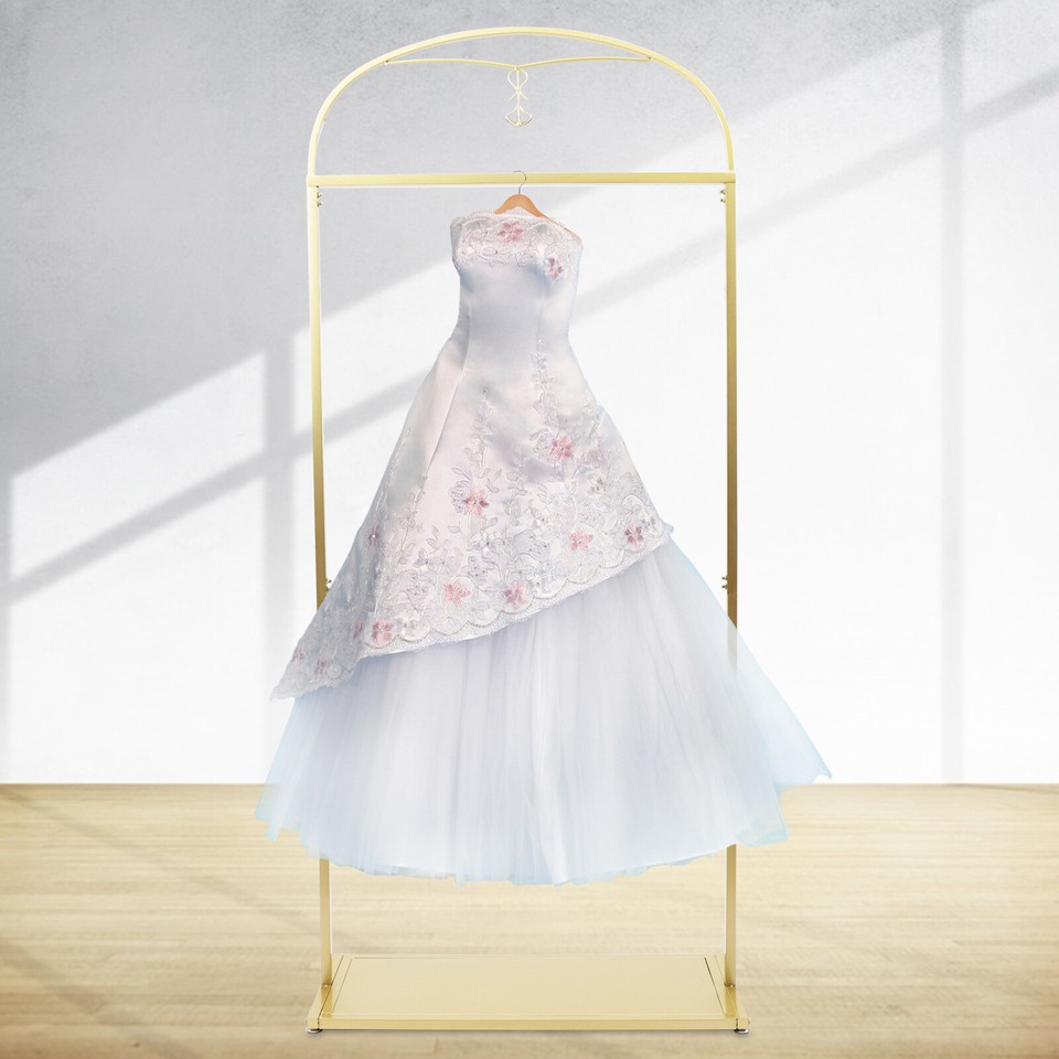 Gold Garment Rack Metal Freestanding Garment Rack Wedding Dress Display ...