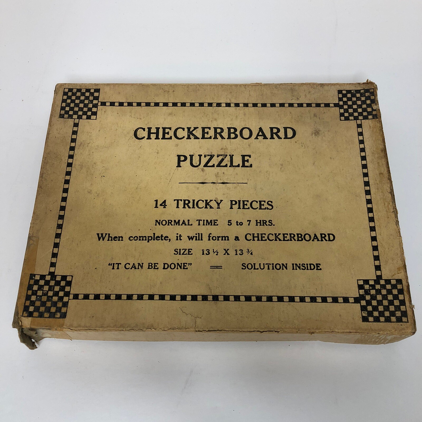 Vintage Checkerboard Puzzle No. 15 with Solution | eBay