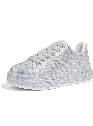 LUCKY STEP Rhinestone Sneakers Platform Sparkly Bling Fashion Shoes ...