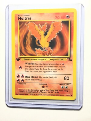 MOLTRES - 27/62 - 1st Edition Fossil - Rare - Pokemon Card - NM | eBay