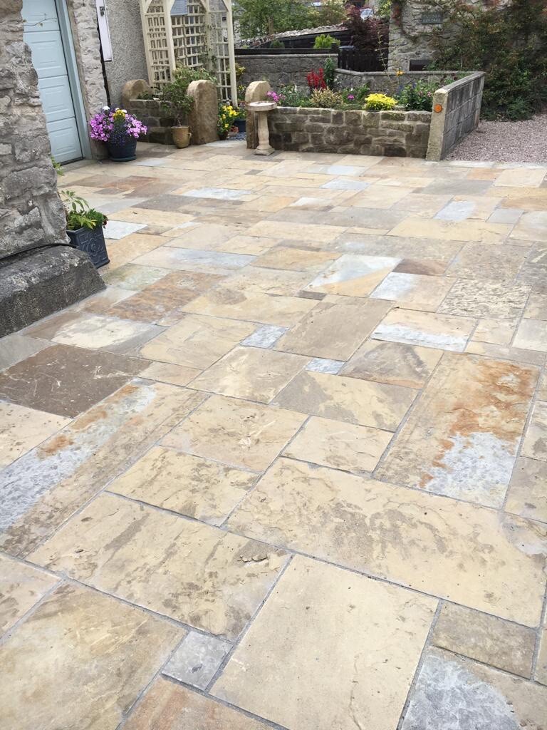 Quality Genuine New Riven Yorkstone Paving flags (not Reclaimed setts ...