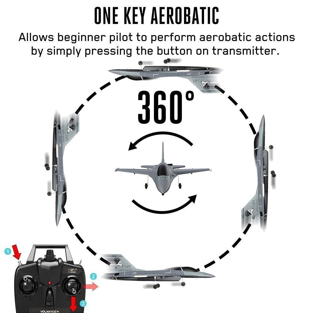 F16 4ch Rc Airplane 2.4G 6-Axis Falco Remote Control One-Key Aerobatic ...