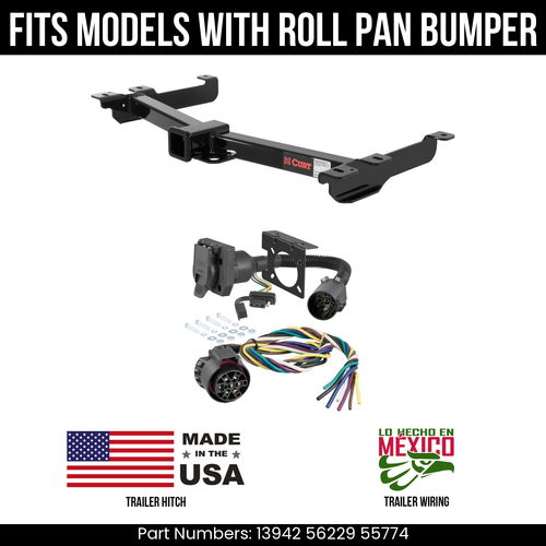 For 88-98 Chevy C/K Truck Trailer Hitch w/ 7 Pin Wiring Fit w/ Roll Pan ...