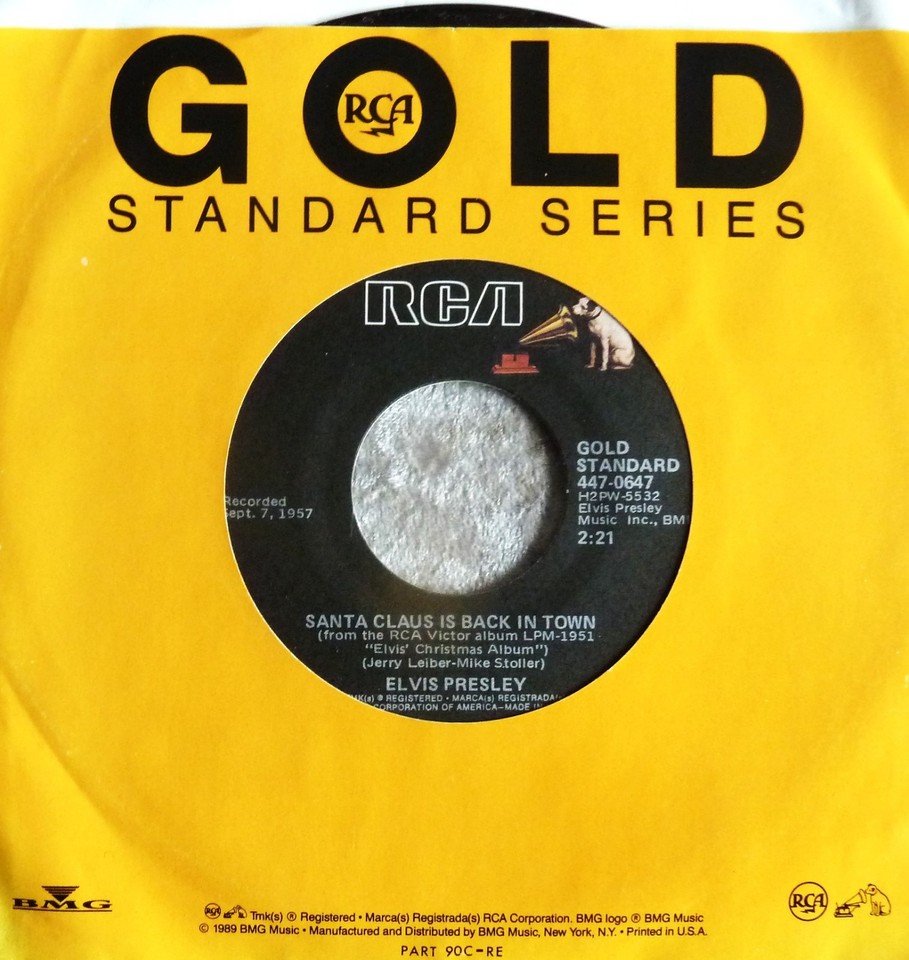 RARE~NM~ELVIS PRESLEY~SANTA CLAUS IS BACK IN TOWN~RCA GOLD US 45~TOP ...