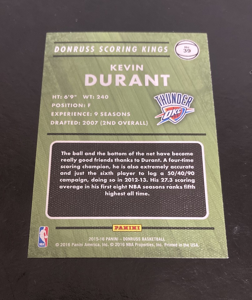 2015-16 Panini Donruss Scoring Kings Kevin Durant #39 Suns | eBay