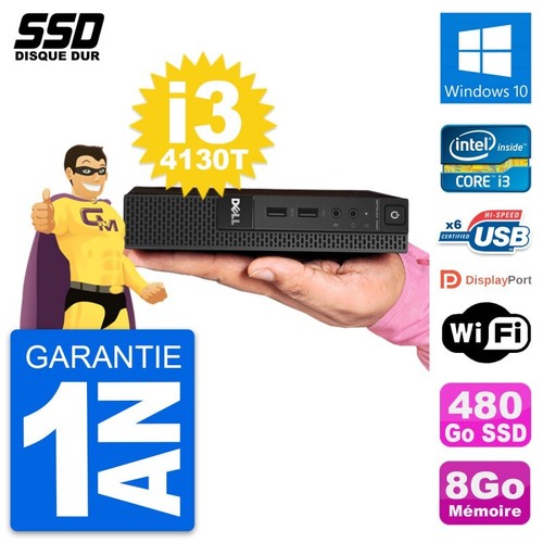Ultra Mini PC Dell 3020 Micro USFF i3-4130T RAM 8Go SSD 480Go Windows ...