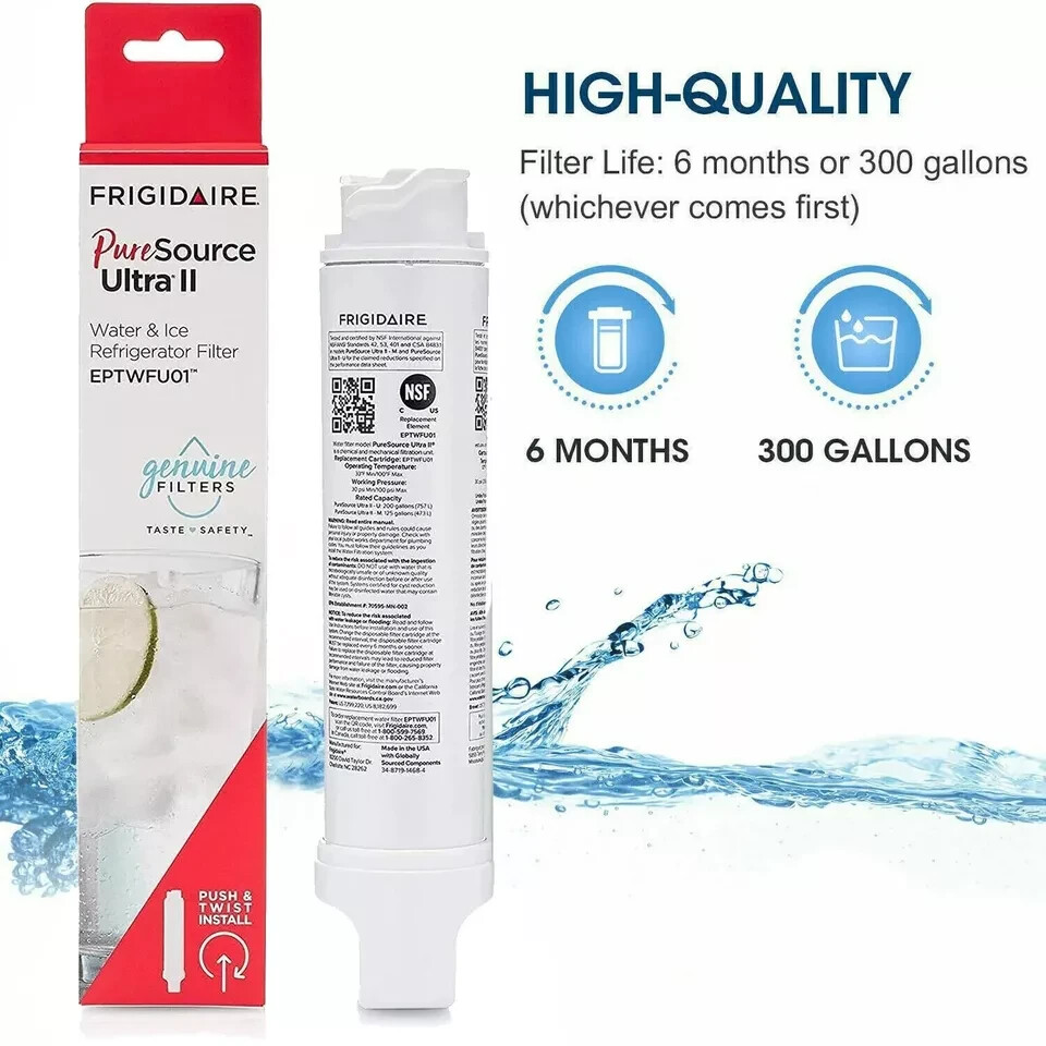 2 PACK NEW Frigidaire EPTWFU01 Pure Source Ultra II Refrigerator Water ...