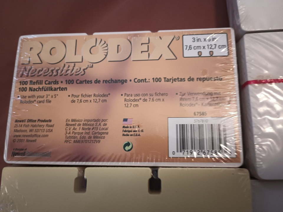 ROLODEX BLANK 3X5 CARDS 5-WHITE, 1-PINK & 1-YELLEW 700 CARDS TOTAL | eBay