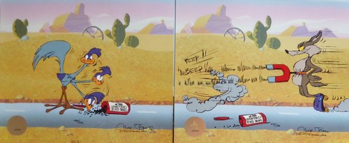 Chuck Jones Road Runner & Coyote Acme Birdseed Signed painted Looney ...