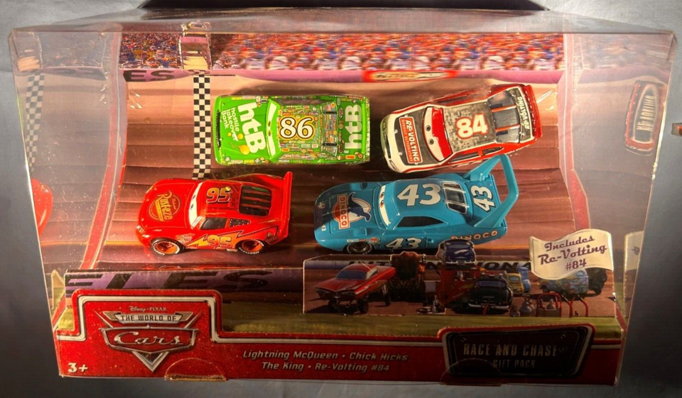 Rare Disney Pixar Cars Race & Chase Gift Pack w/ Lightning McQueen & Re ...
