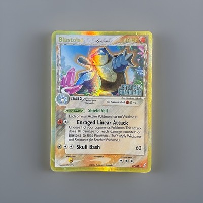 Pokémon TCG Blastoise Delta Holo Rare Card Crystal Guardians Stamped 2/ ...