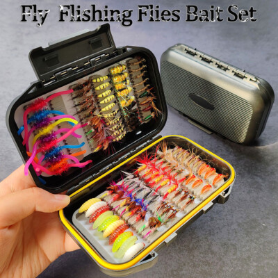 102Pcs Fly Fishing Flies Set-Dry/Wet Flies, Nymphs, Fishing For Trout ...
