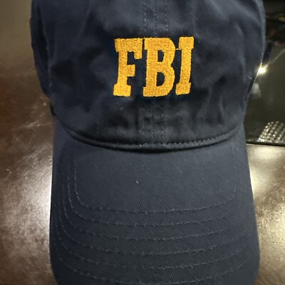 FBI Adjustable Baseball Cap Hat Apparel Special Agent Blue With Yellow ...