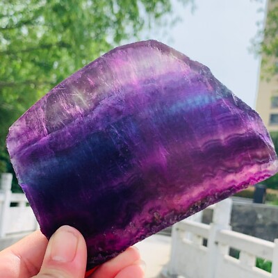 419g Natural beautiful Rainbow Fluorite Crystal flake original stone ...