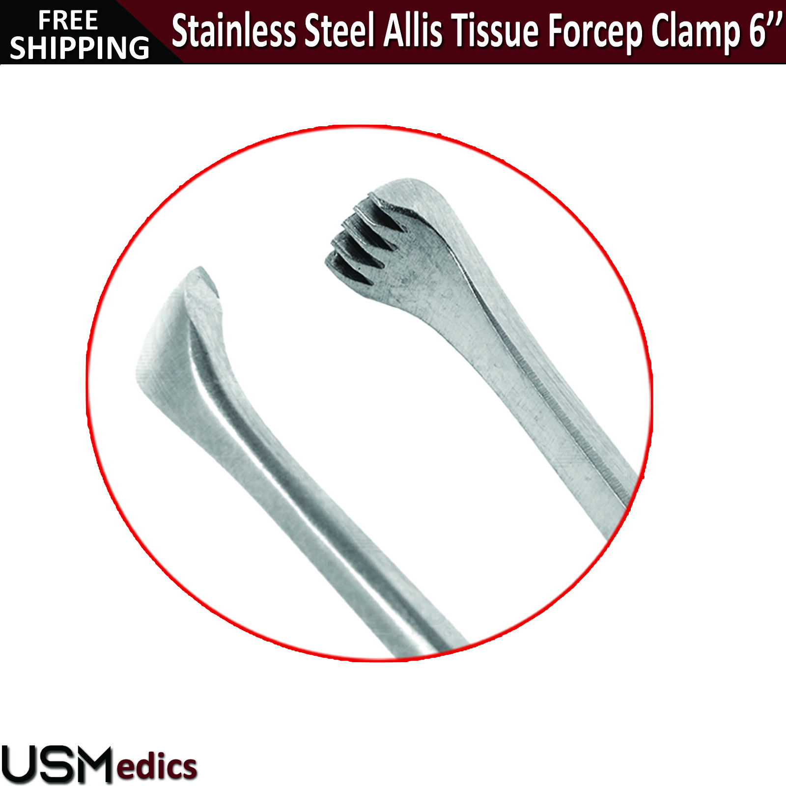 2pcs Allis Tissue Forceps 6" Stainless Steel Surgical Clamp Genecology ...