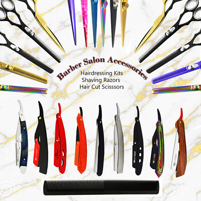 Variation Of Barber Accessories Hairdressing Scissors Sizes Shaving ...