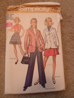 VINTAGE SEWING PATTERN SIMPLICITY 8695 MISSES WOMENS SIZE 14 PETITE ...