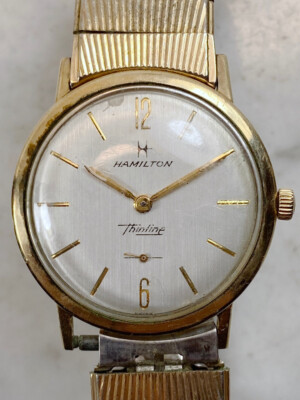 Vintage HAMILTON Thinline Men’s Watch. 10K Gold Filled Case Manual Wind ...