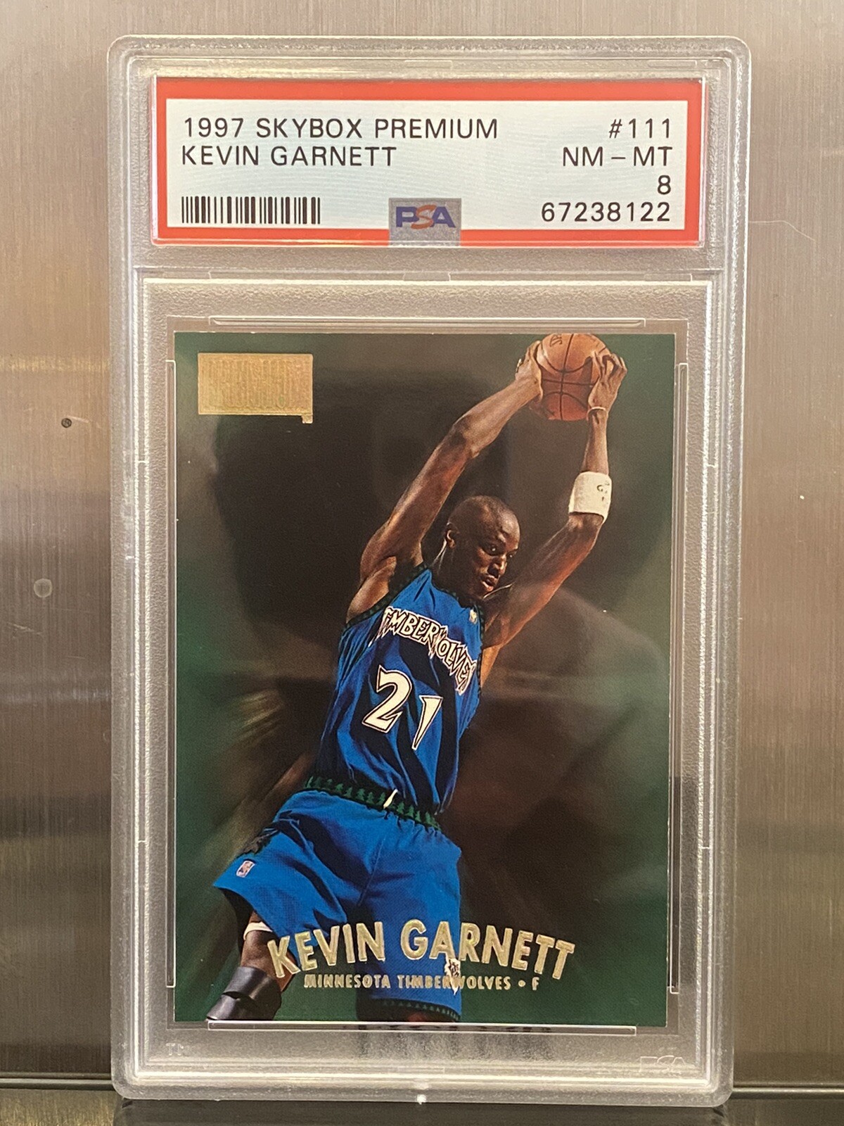 PSA 8 1997 Skybox Premium #111 KEVIN GARNETT {Flawless QR Slab ...