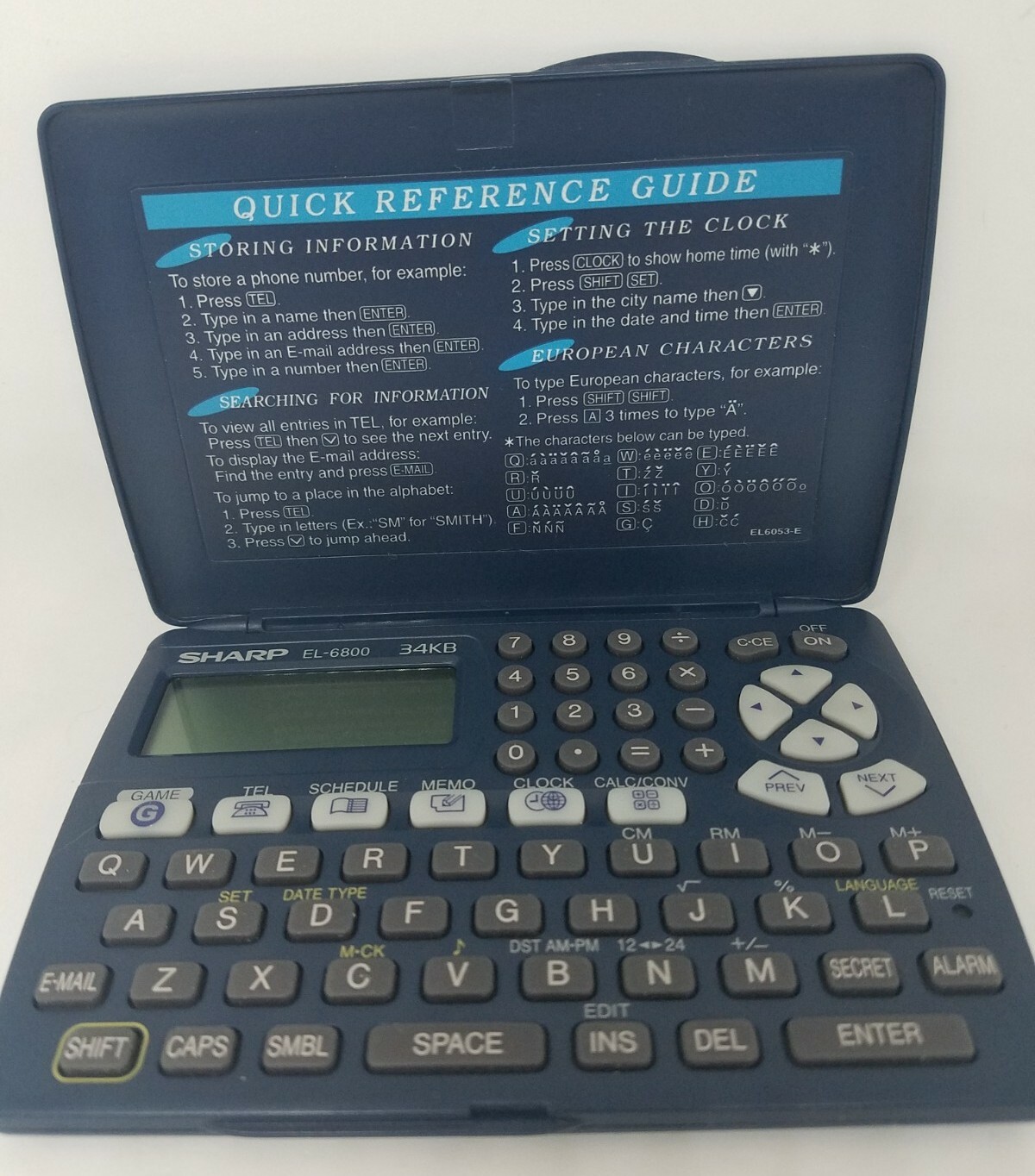 SHARP EL-6800 Memo Master Organizer 34kb Memory 3 Line Display NEW ...