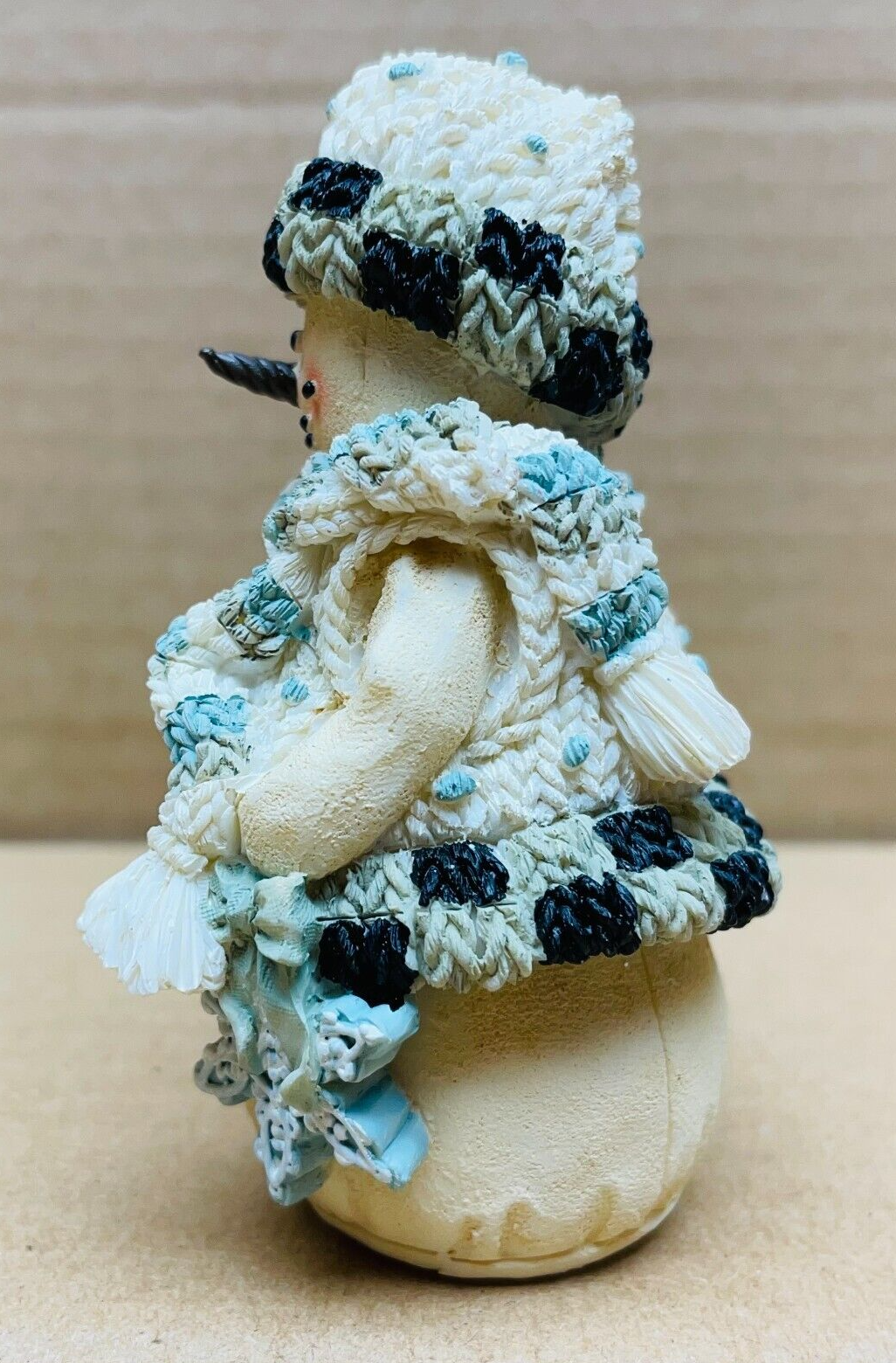 EUC Resin Snowman w/Star, Sage Green & Lite Blue, Christmas, 3 1/4" T ...