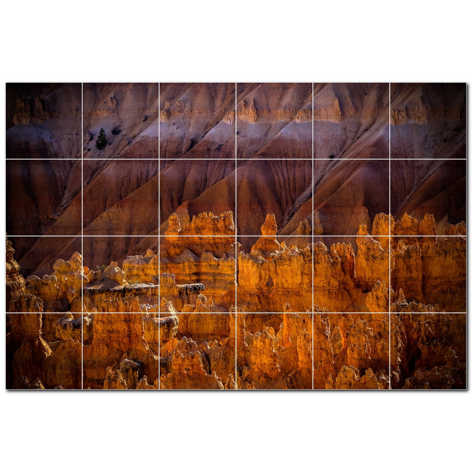 Canyon Ceramic Tile Wall Mural PT500332. 36" W x 24" H (24) 6x6 tiles ...