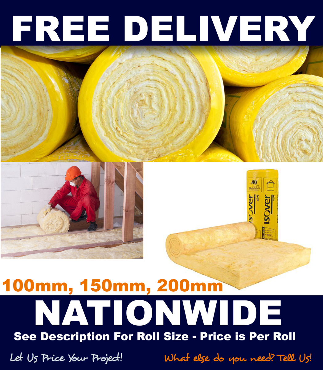 Isover Spacesaver Loft Roll Insulation Glass Wool 200mm 200mm ISOVER
