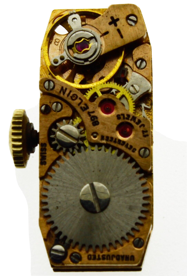 Elgin Grade 897 Size 26/0s 9 x 21 mm 17 Jewels Watch Movement Runs Good ...