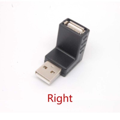 USB 2.0 A Male to Female Extension Cable 90 Degree Right Angle Adapter ...
