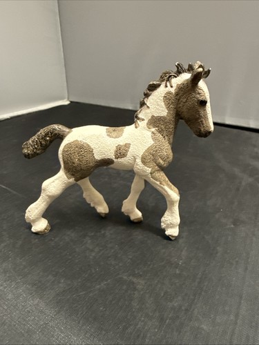 Schleich TINKER PINTO FOAL 2014 Grey White Colt Baby Horse Animal ...