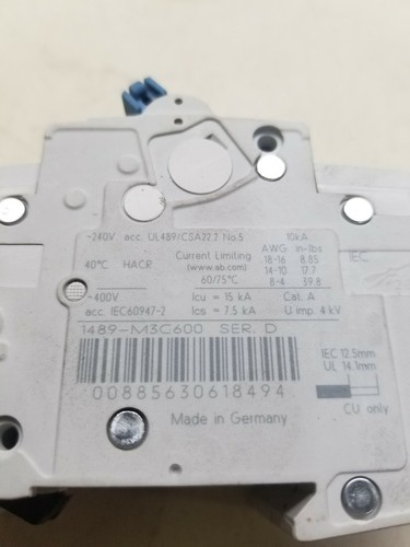 Allen Bradley 1489-M3C600 Ser D, 1489-M C 60A | eBay