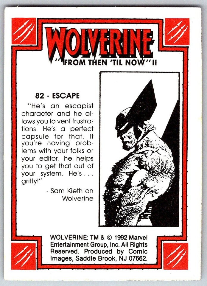 1992 Comic Images Wolverine From Then Til Now II ESCAPE #82 | eBay