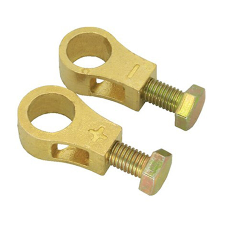 2PCS Replacement Pure Brass Battery Terminal Top Post Cable Terminals ...