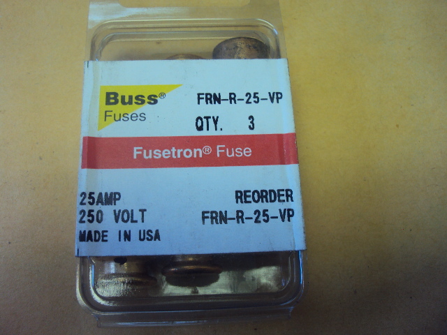COOPER BUSSMANN BUSS FRN-R-25-VP Cylindrical, Fuse View Pack, FRN-R ...