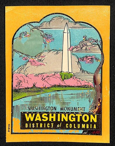Washington Monument Water Transfer Decal Travel Souvenir c1950's | eBay