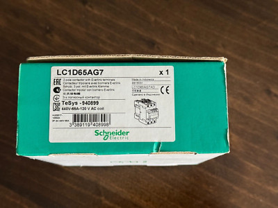 Schneider - LC1D65AG7 65 Amp 3 Pole 120V AC Contactor - Factory Sealed ...