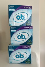 3 Boxes O.b. OB Tampons 40 Each 120 Total Regular No Applicator Fluid ...